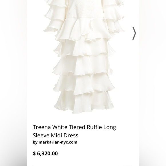 Markarian | Dresses | New Rare Markarian Msrp 632 Treena White Tiered ...